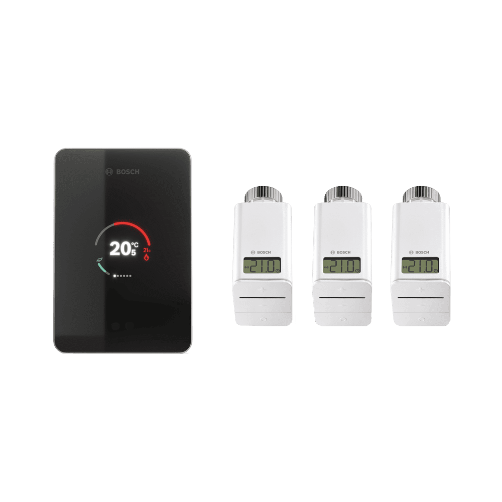 BOSCH EasyControl Set CT 200 fekete okostermosztát 3 db rádiós ...